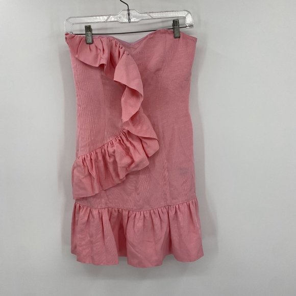 NBD | Dresses | New Nbd Pink Ruffle Strapless Dress Small | Poshmark